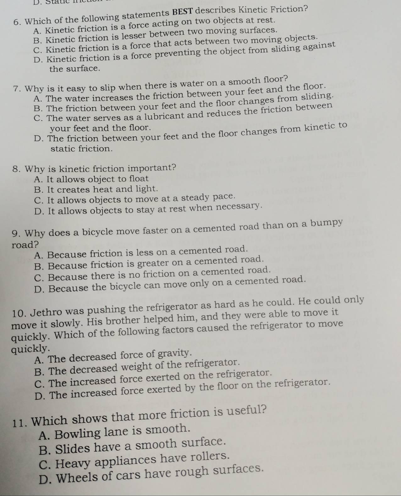 Solved: Which of the following statements BEST describes Kinetic ...