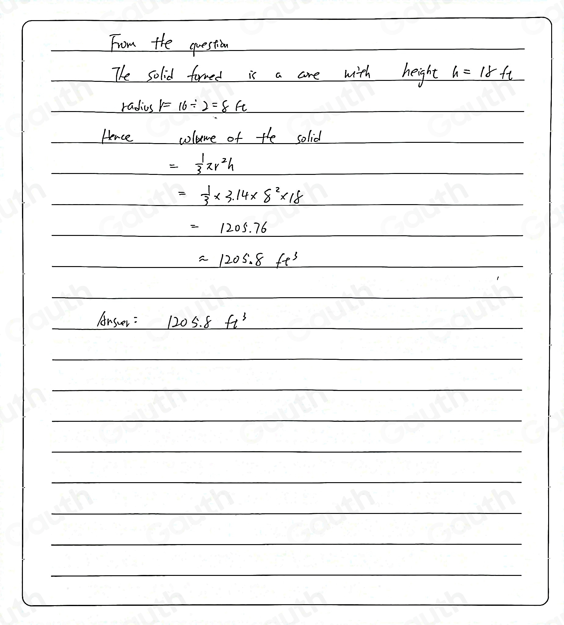 Solved: Approximate the volume of the solid formed by rotating an ...