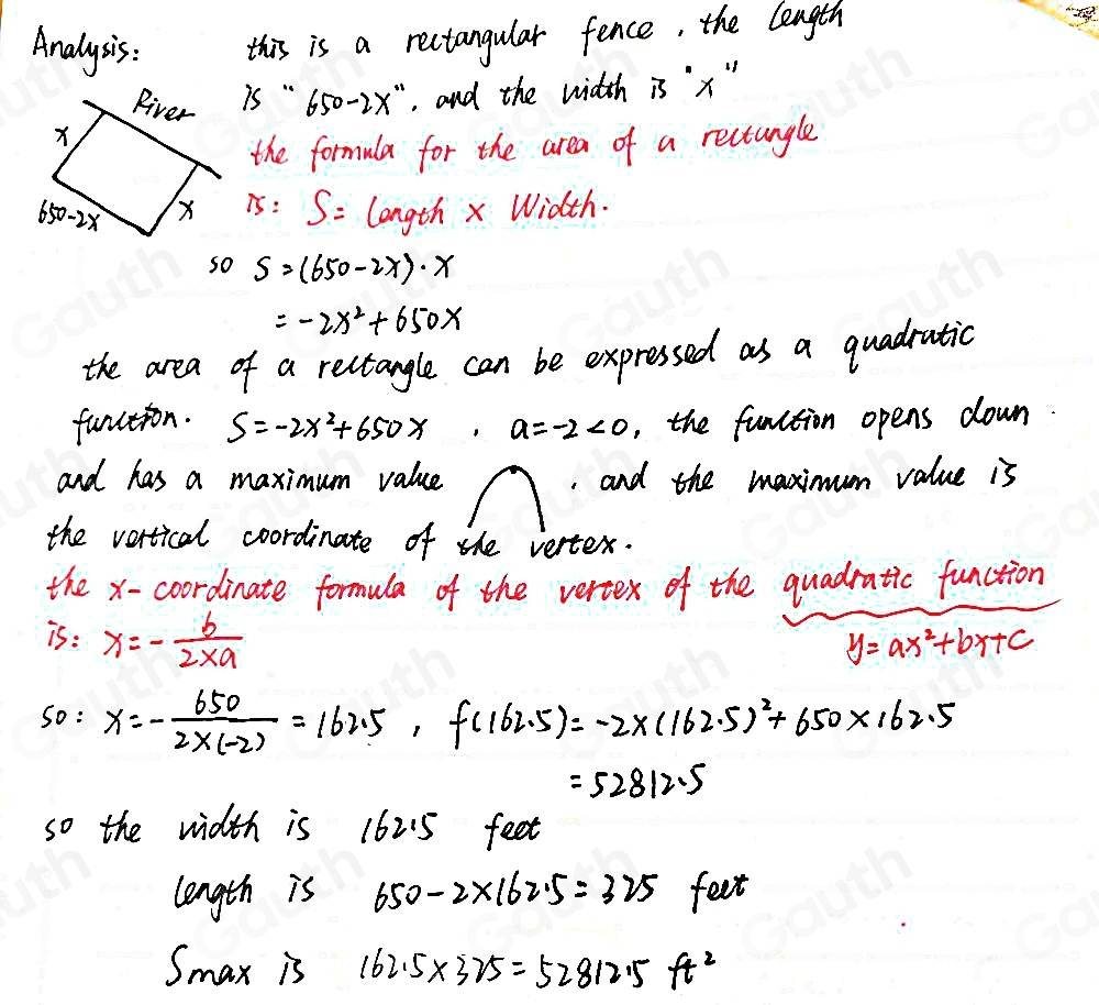 Solved: You have 650 feet of fencing to enclose a rectangular plot that ...