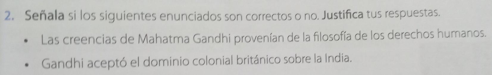 Resuelto:Señala si los siguientes enunciados son correctos o no ...