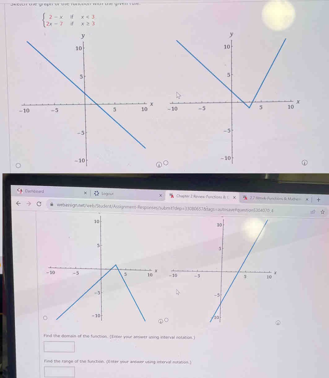 Solved: Sketch the graph of the fancton wth the given rule beginarrayl ...