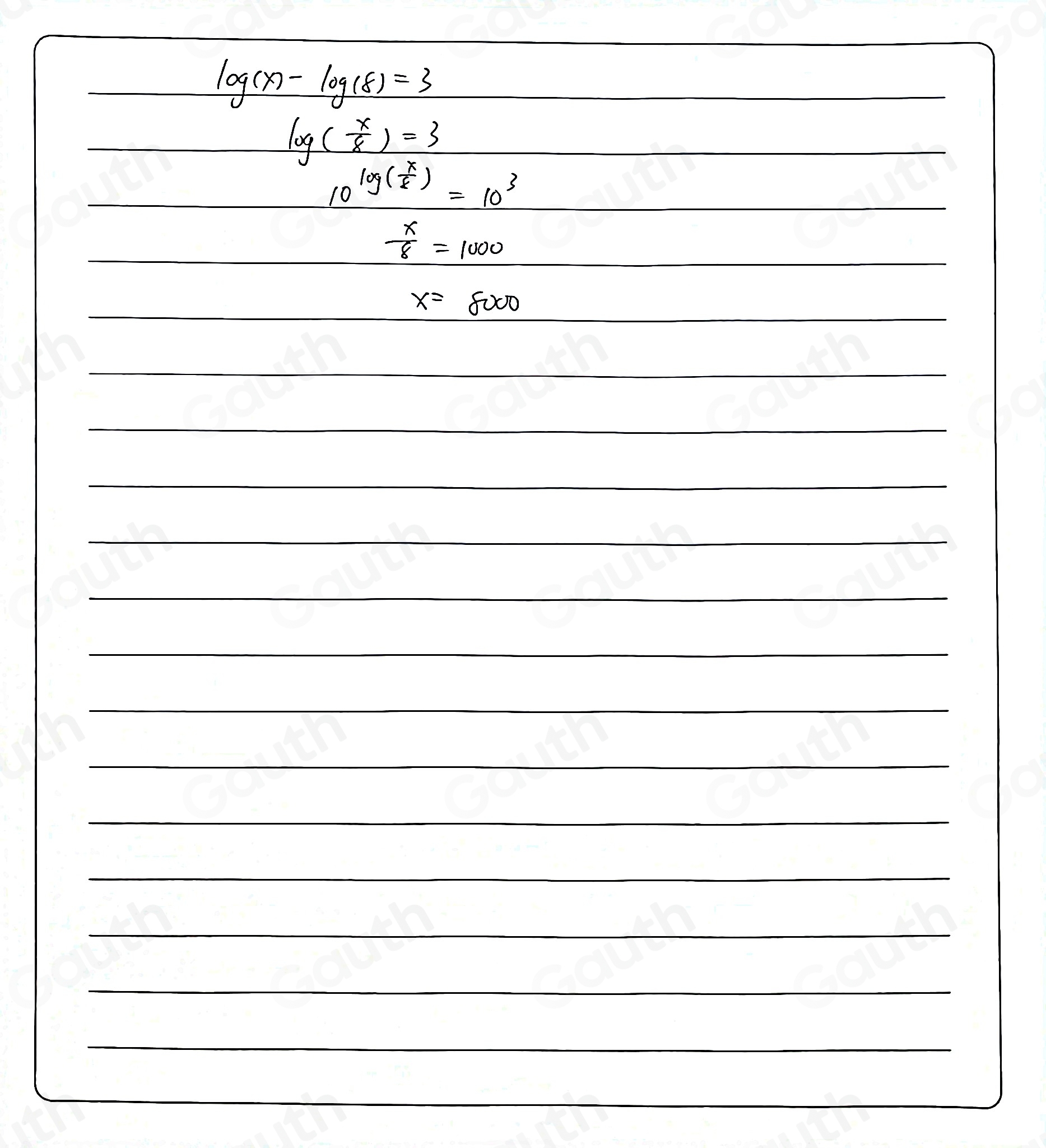 Solved: Problem #5 -Logarithmic Equations Solve for x. (Hint: Use log ...