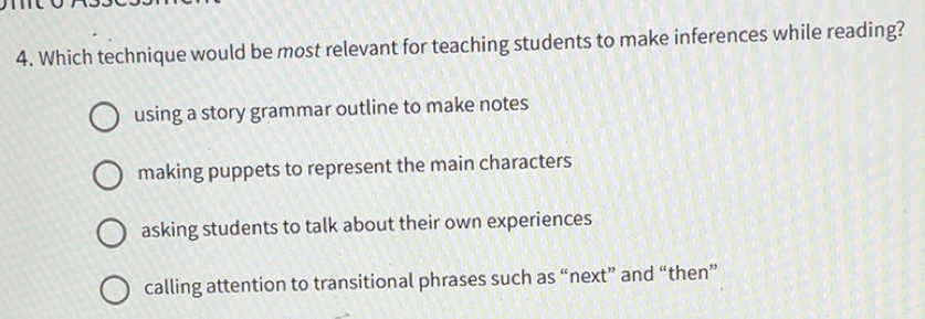 Solved: Which technique would be most relevant for teaching students to ...