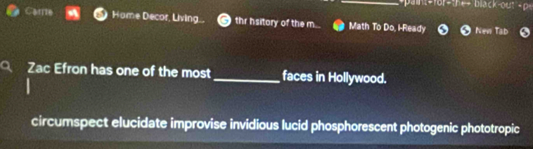 Solved: Care Hame Decor, Living. thr hsitory of the m.. Math To Do, I ...