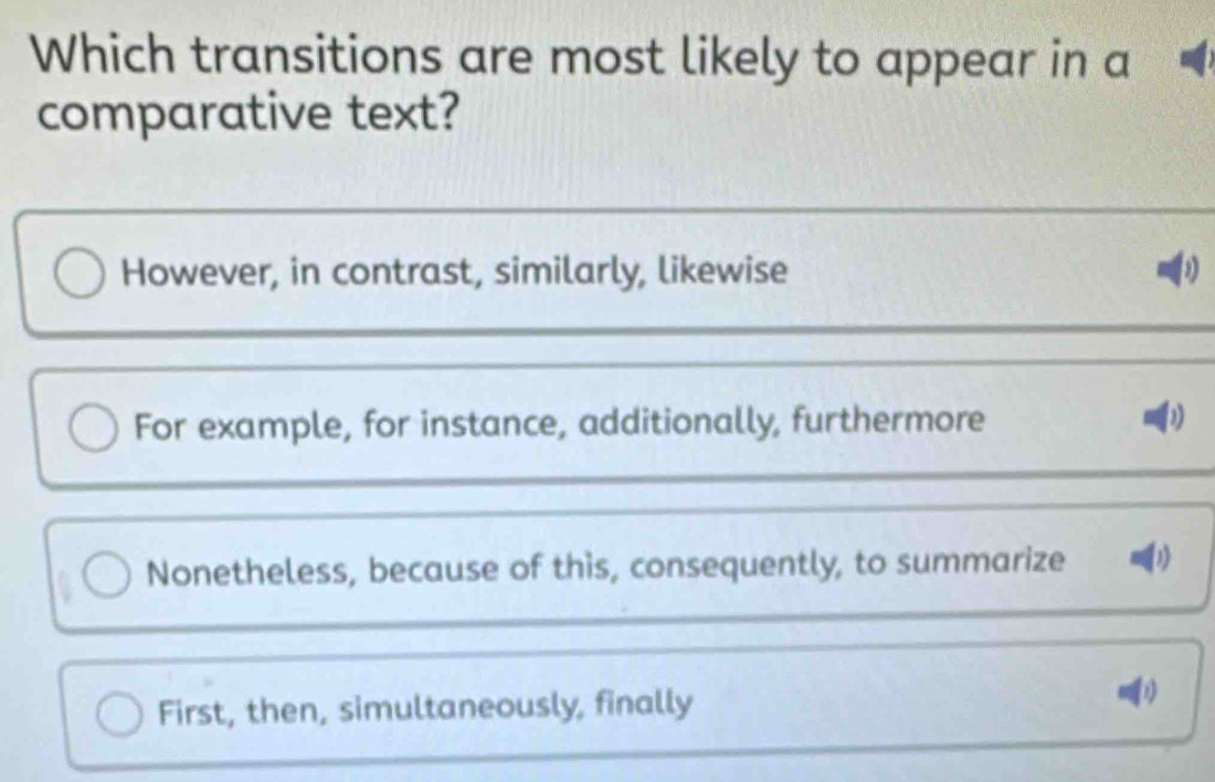 Solved: Which transitions are most likely to appear in a comparative ...