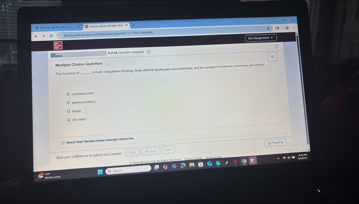 Solved: BIO1130_ONLSFE_ONL5F_25 Question Mode: Multiple Choio ； learning.mheducation.com/static ...