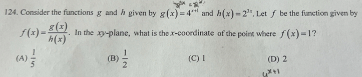 Solved: Consider the functions g and h given by g(x)=4^(x+1) and h(x)=2 ...