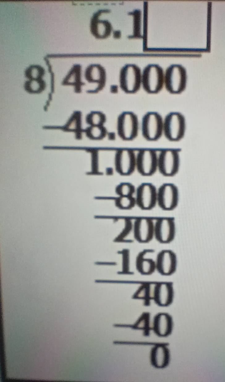 Solved: beginarrayr 6.8 8encloselongdiv 40,000 -3600 100/40 30 hline ...