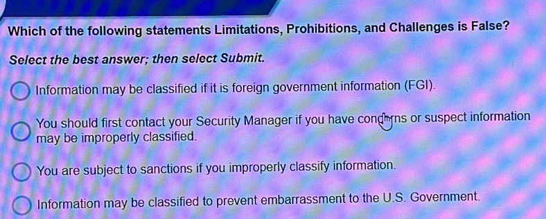 Solved: Which of the following statements Limitations, Prohibitions ...