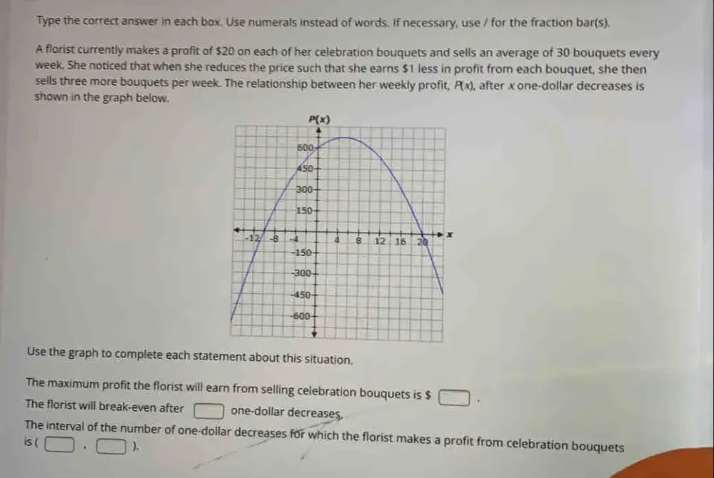 Solved: Type the correct answer in each box. Use numerals instead of words. If necessary, use ...