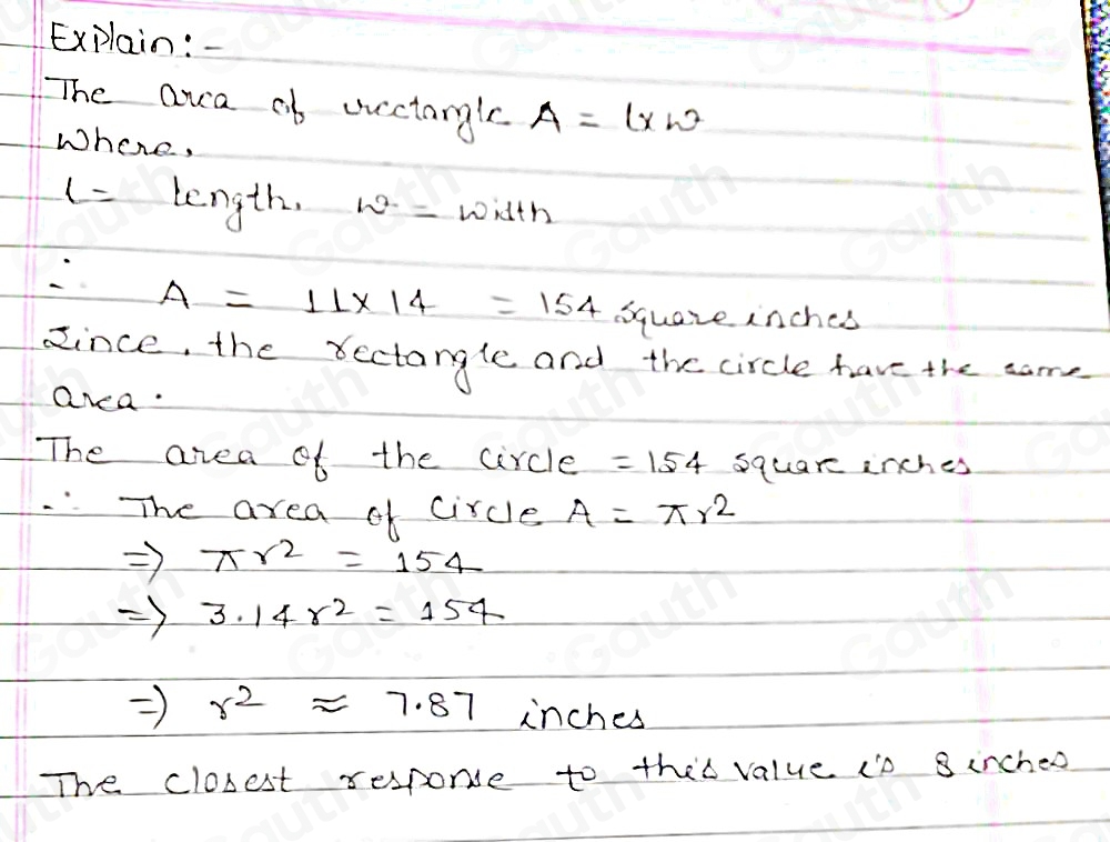 Solved: Radius of a Circle 3. A rectangle and a circle have the same ...