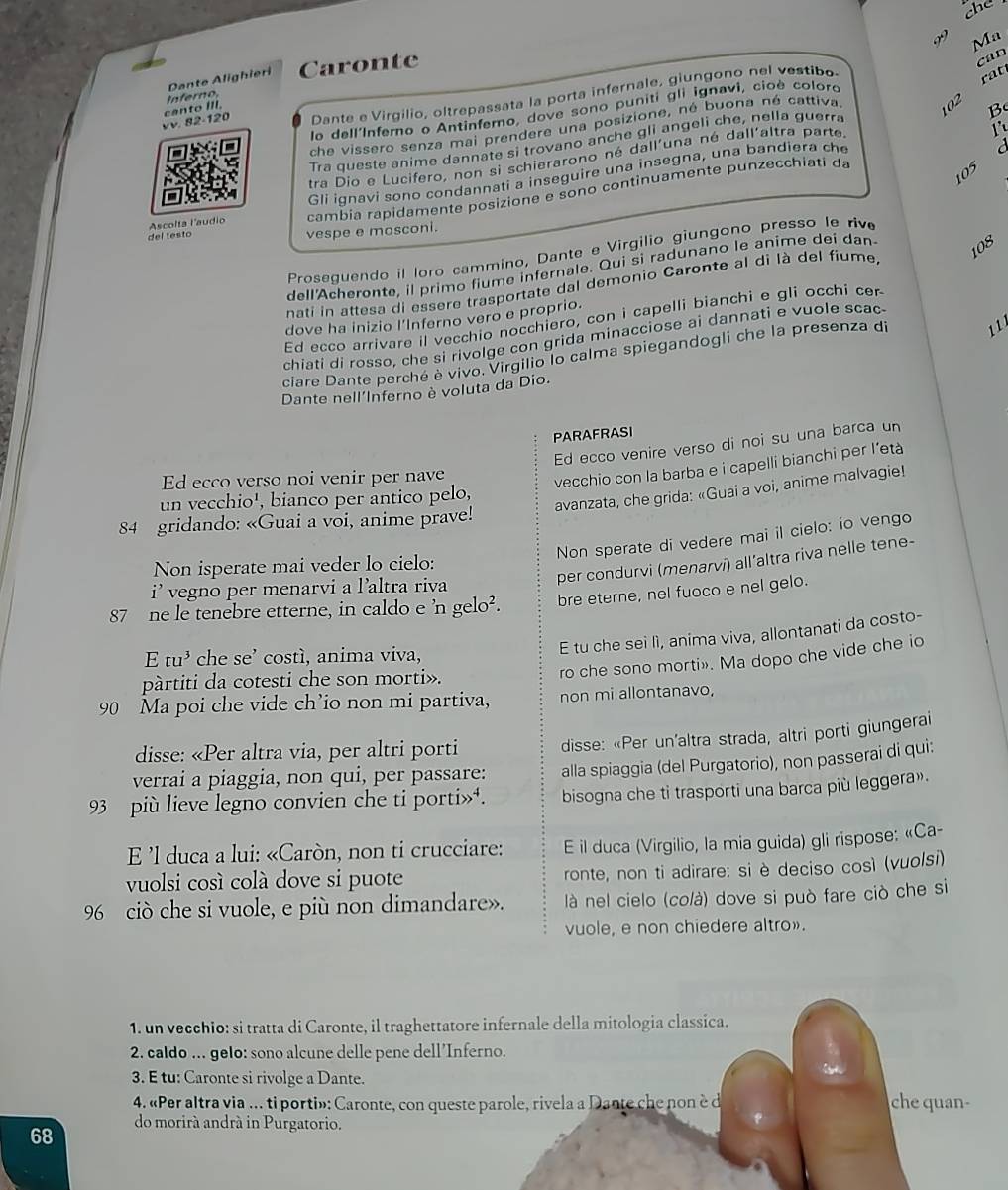 Risolto:che 89 Ma f r Dante Alighieri Caronte can Dante e Virgilio ...