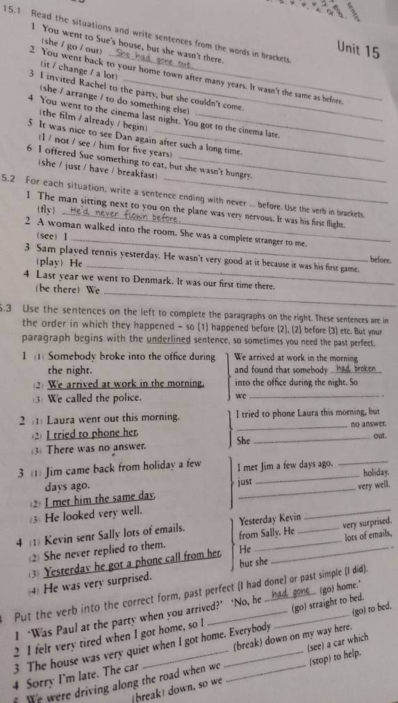 Solved: 15.1 Read the situations and write sentences from the words in ...