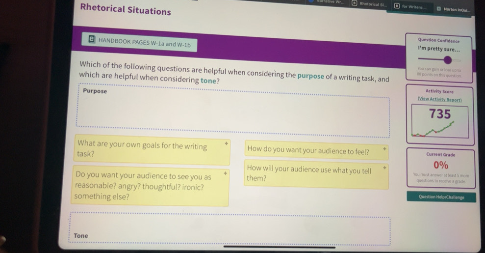 Solved: a Rhetorical Si for Writers... Norton InQui... Rhetorical ...