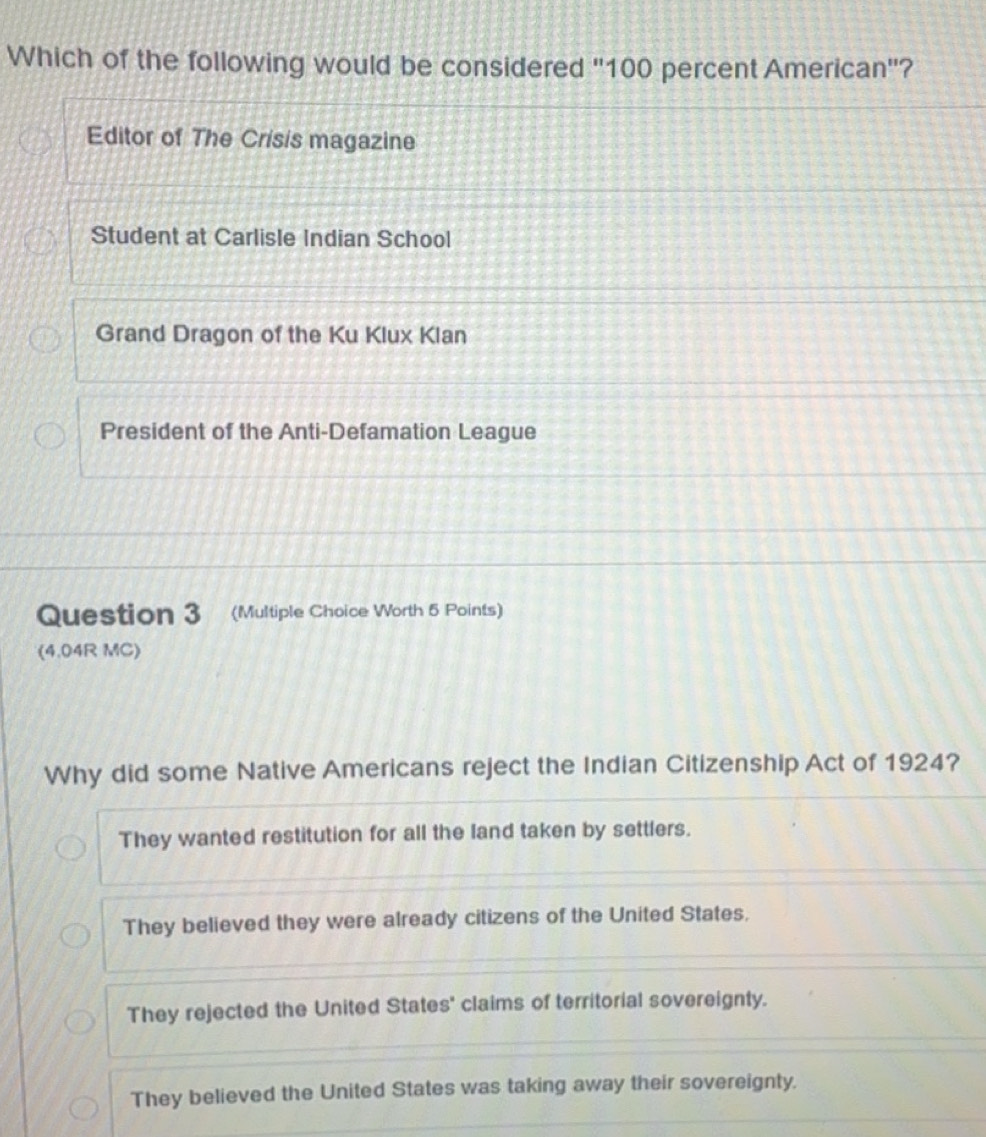Solved: Which of the following would be considered "100 percent ...