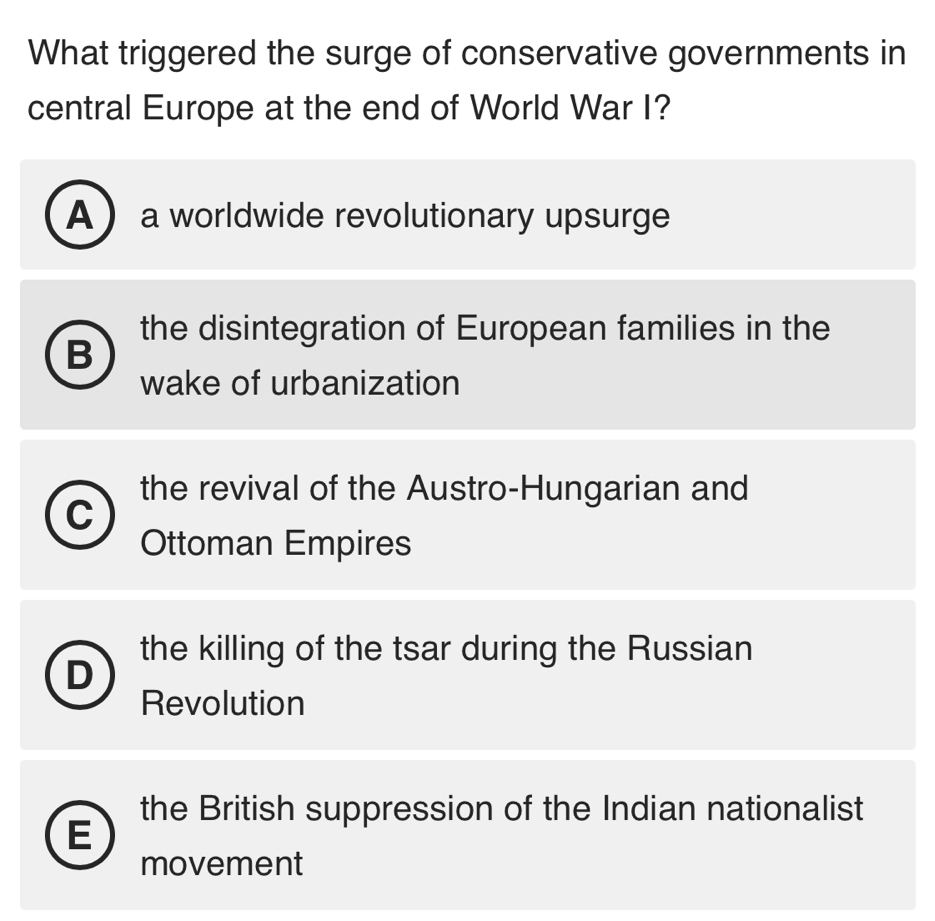 Solved: What triggered the surge of conservative governments in central ...