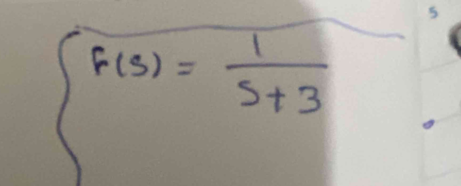 Solved: f(s)= 1/s+3 [Math]
