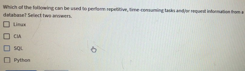 Solved: Which of the following can be used to perform repetitive, time ...