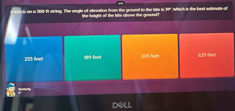 Solved: A kite is on a 300-ft string. The angle of elevation from the ...