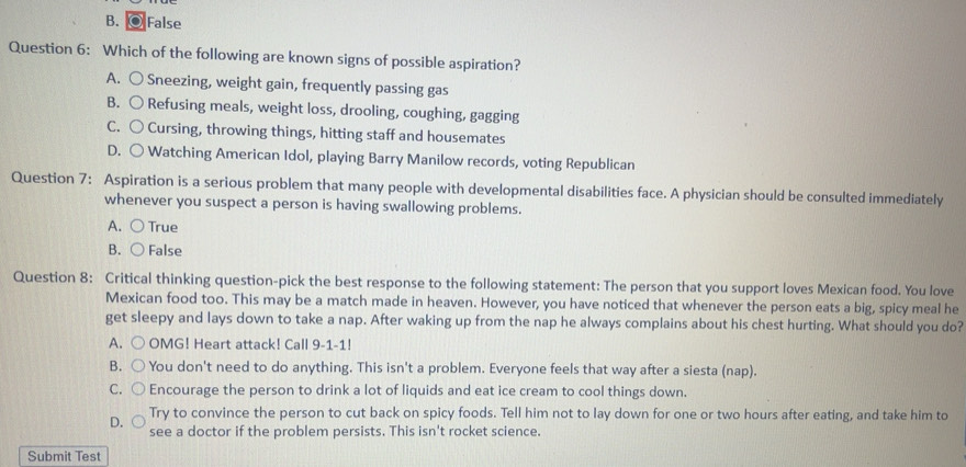 Solved: B. False Question 6: Which of the following are known signs of ...