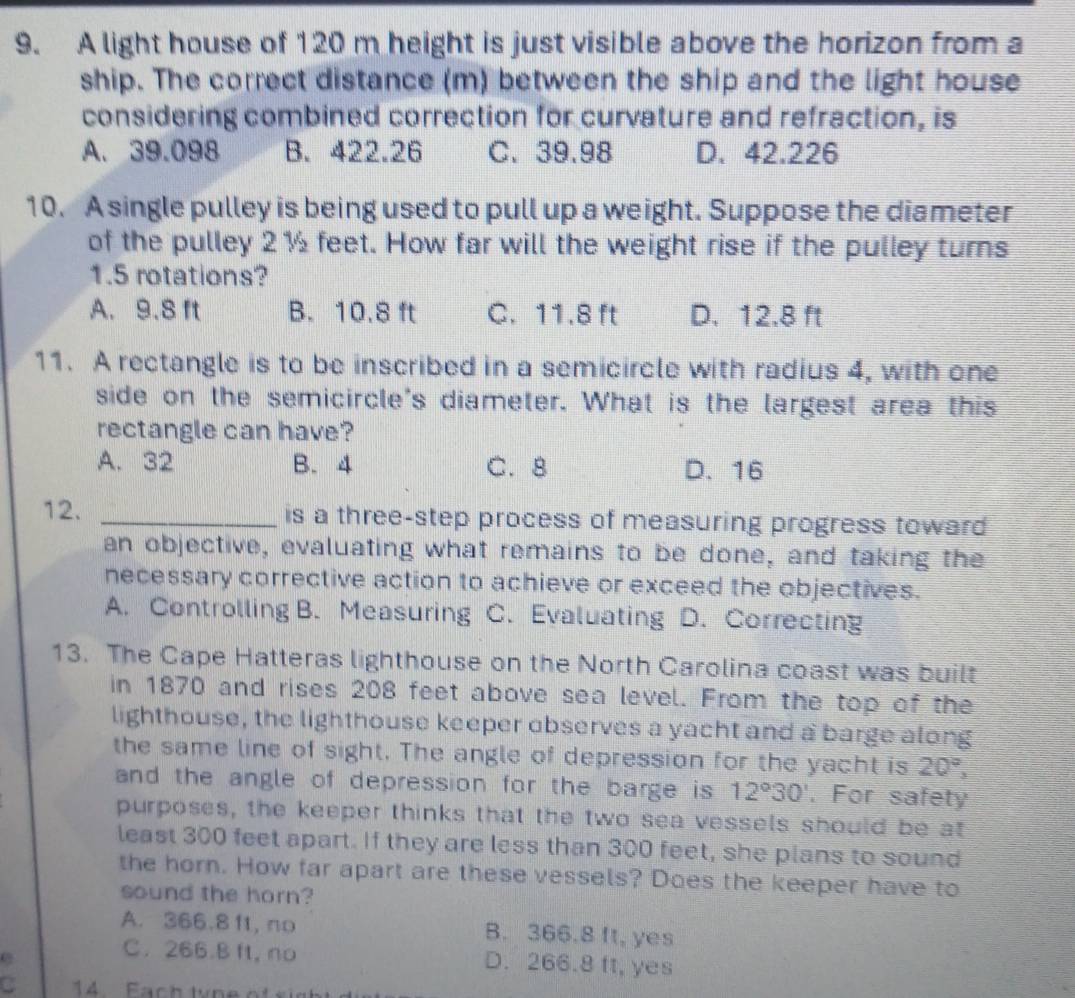Solved: A light house of 120 m height is just visible above the horizon ...