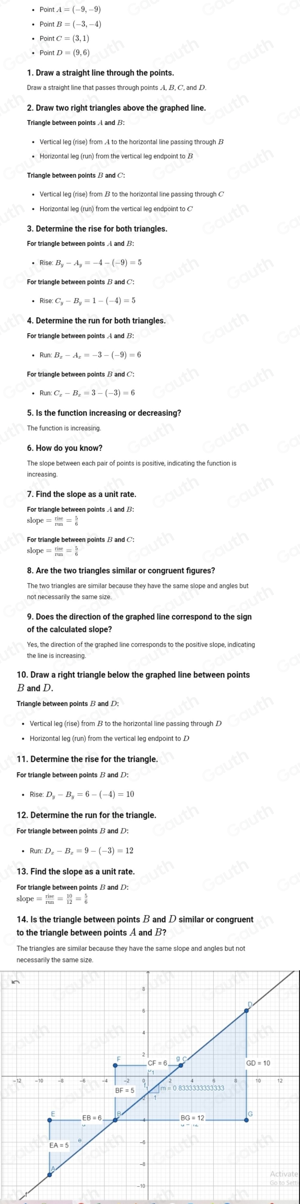 Solved: Use the graph to answer the questions. 1) Draw a straight line ...