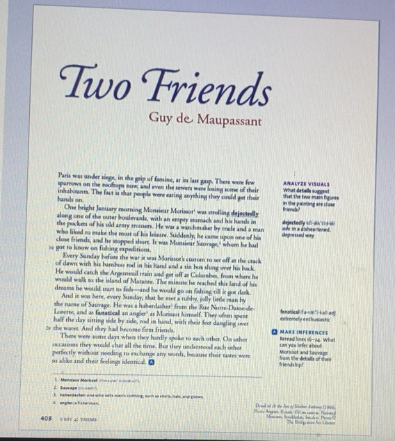 Solved: Two Friends Guy de Maupassant Paris was under siege, in the ...