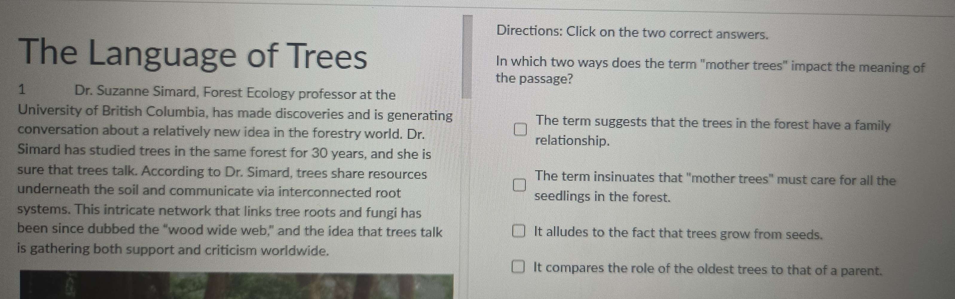 Solved: Directions: Click on the two correct answers. The Language of ...