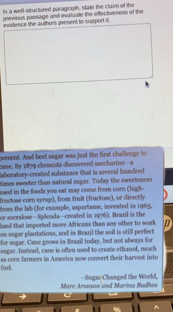 Solved: In a well-structured paragraph, state the claim of the previous ...