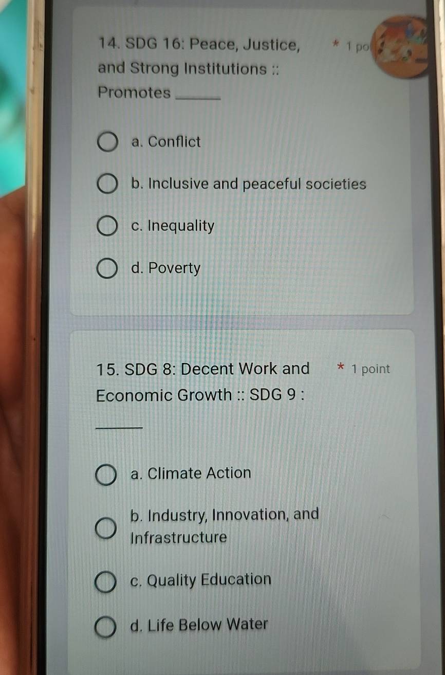 Solved: SDG 16: Peace, Justice, * 1 pol and Strong Institutions ...