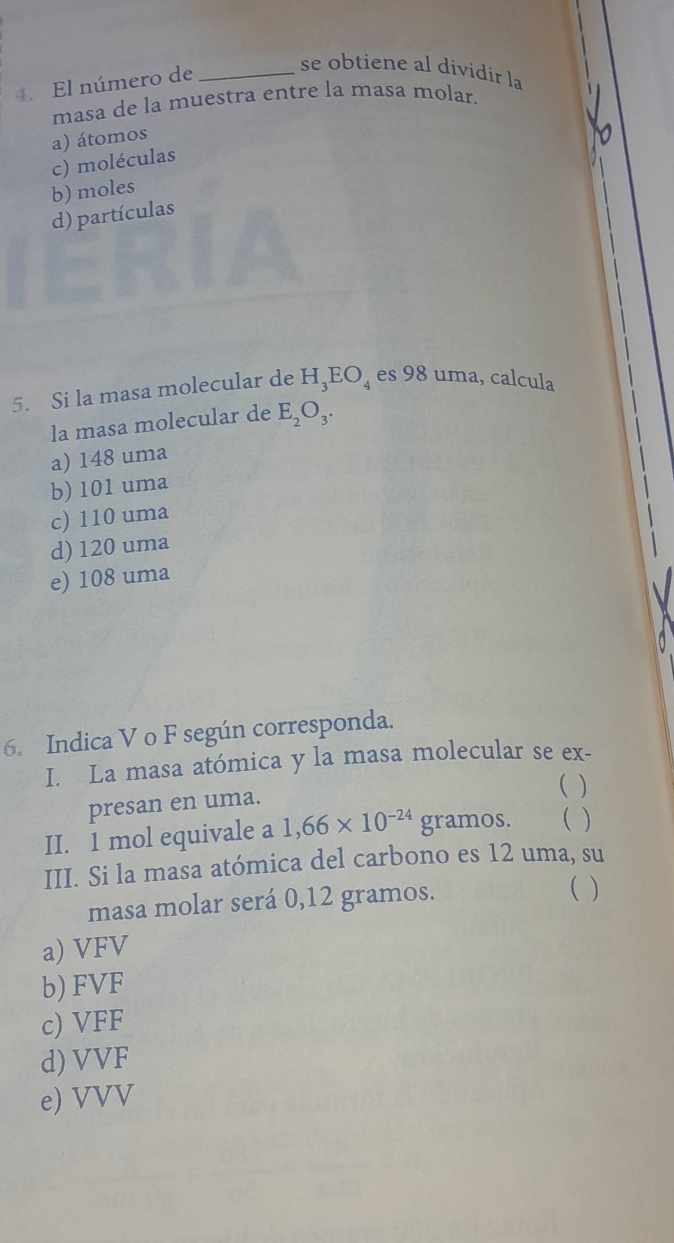 Resuelto:El número de_ se obtiene al dividir la masa de la muestra ...