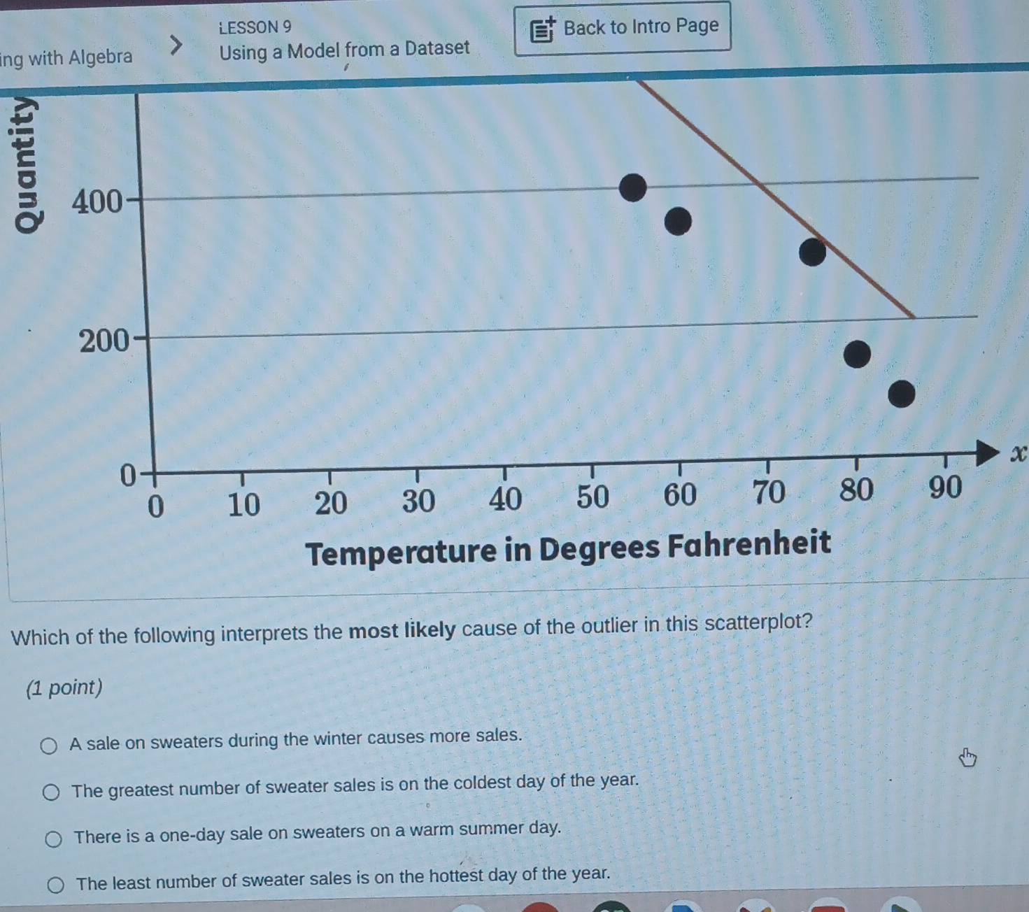 Solved: LESSON 9 Back to Intro Page ing with Algebra Using a Model from ...