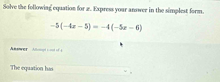 Solved: Solve the following equation for æ. Express your answer in the ...