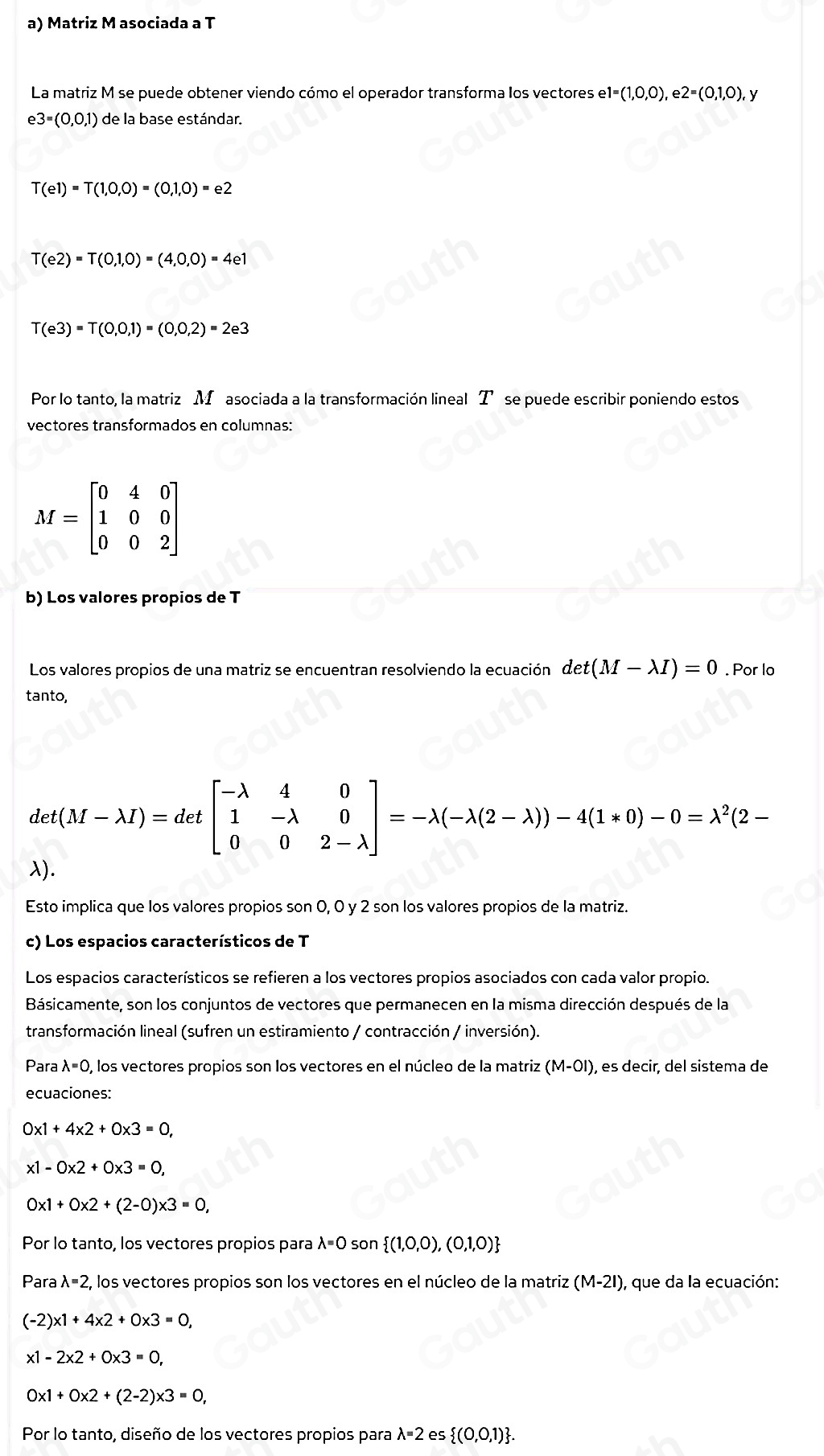 Resuelto:Sea el operador lineal T:R^3to R^3 definido por T(x,y,z)=(4y,x ...