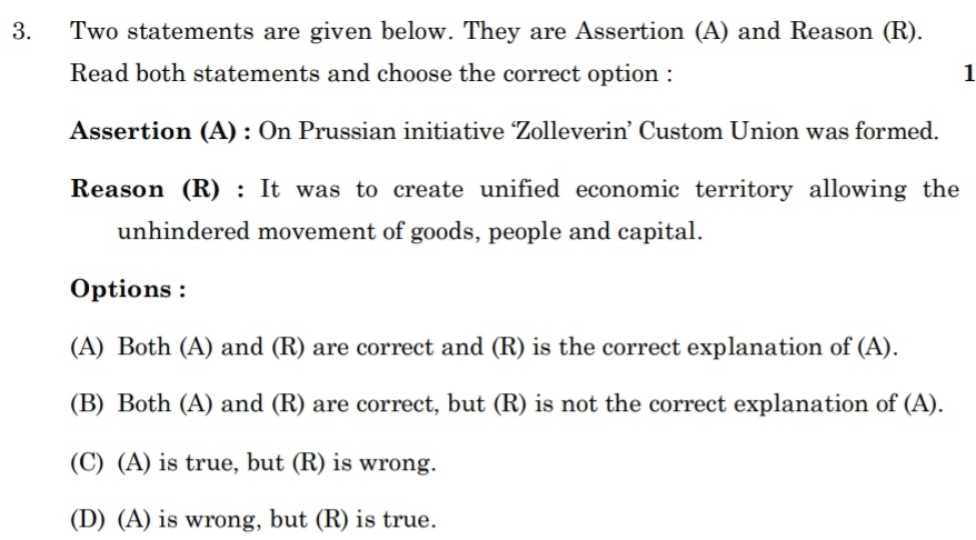 Solved: Two statements are given below. They are Assertion (A) and Reason (R). Read both ...