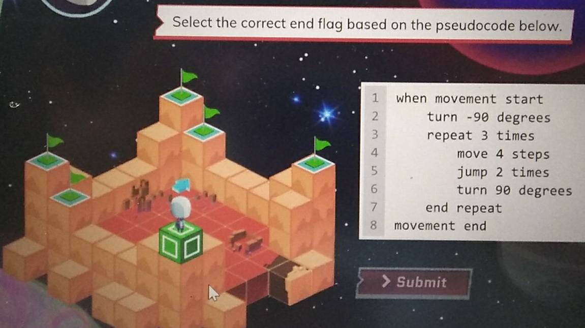 Selesai:Select the correct end flag based on the pseudocode below. 1 ...