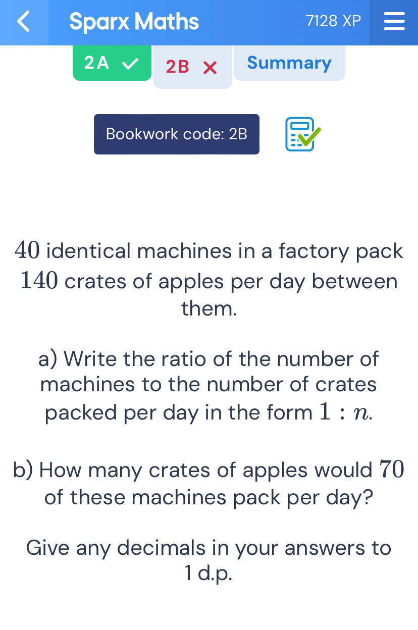 Solved: Sparx Maths 7128XP 2A 2B* Summary Bookwork code: 2B 40 ...