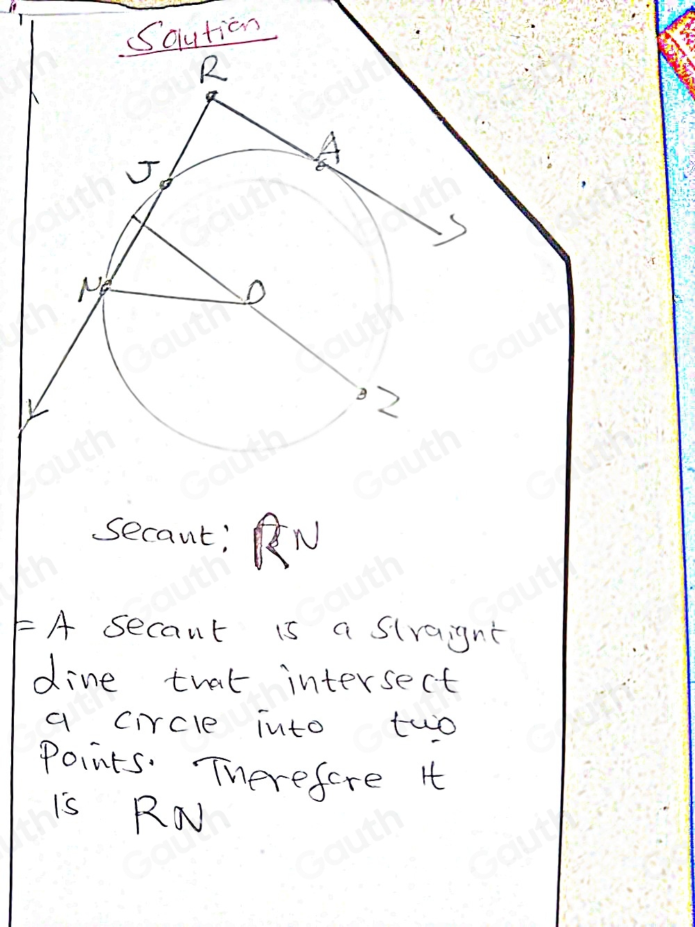 Solved: Which of the rays or segments below is secant to circle O ...