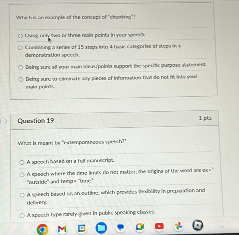Solved: Which is an example of the concept of “chunking”? Using only ...