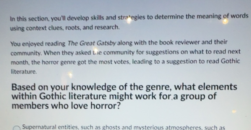 Solved: In this section, you'll develop skills and stra*egies to ...