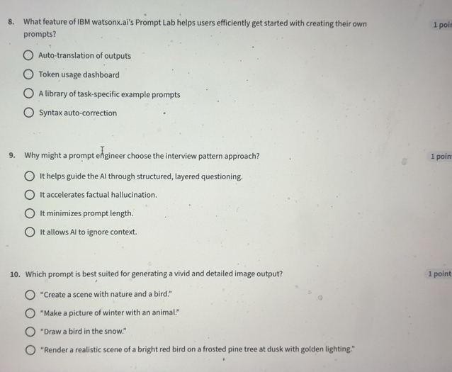 Solved: What feature of IBM watsonx.ai's Prompt Lab helps users ...