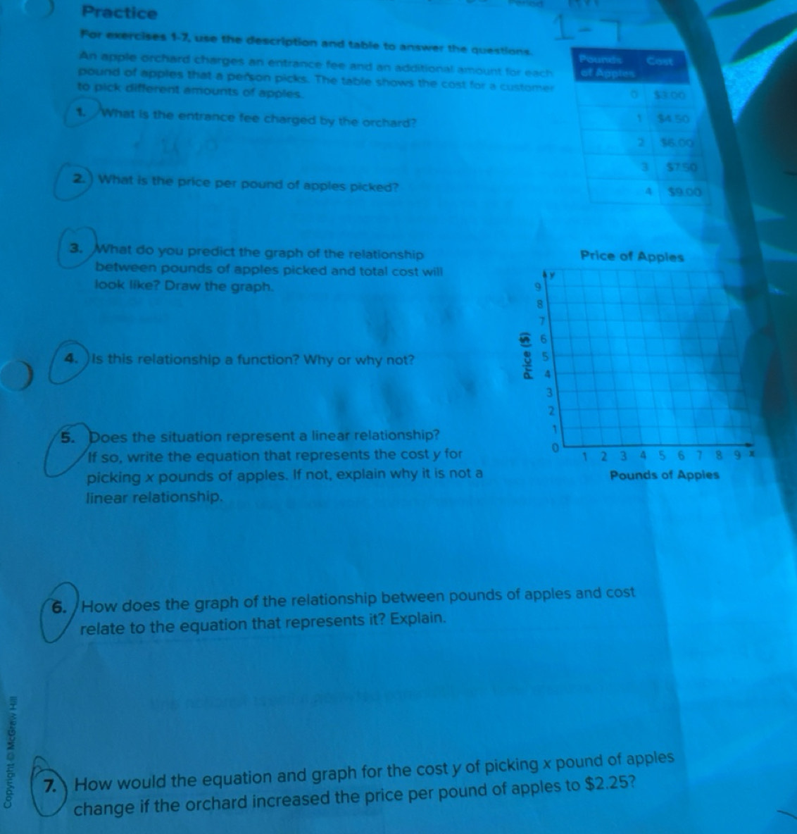 Solved: Practice For exercises 1-7, use the description and table to ...