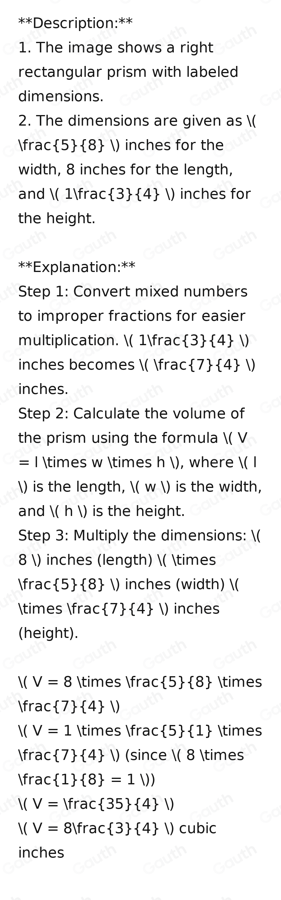 Solved: A diagram of a right rectangular prism is shown below. 3 What ...