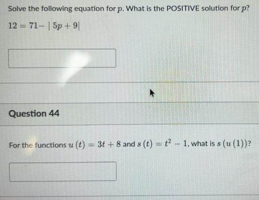 Solved: Solve the following equation for p. What is the POSITIVE ...