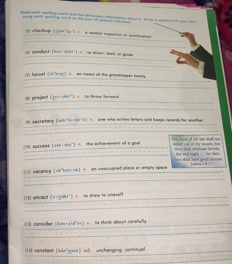 Resuelto:Read each spelling word and the dictionary information about ...