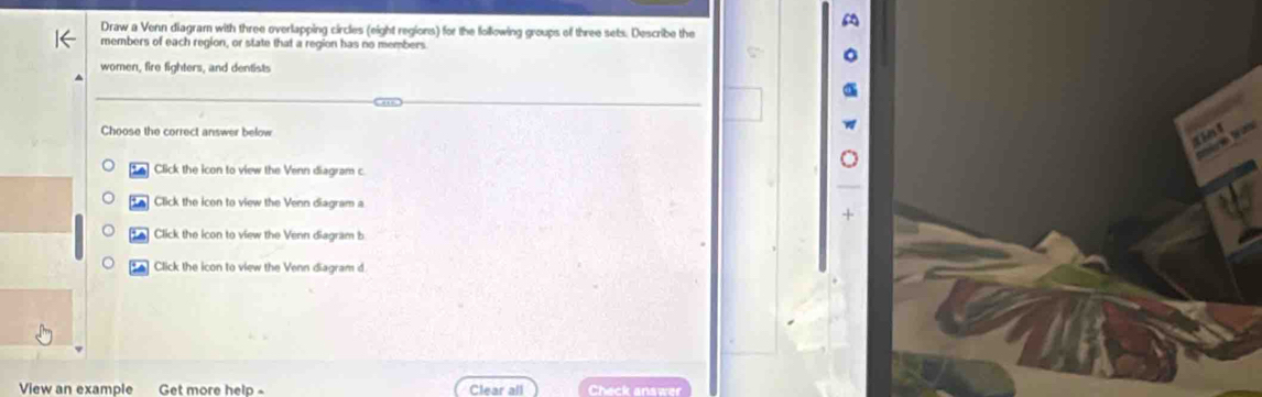 Solved: Draw a Venn diagram with three overlapping circles (eight ...