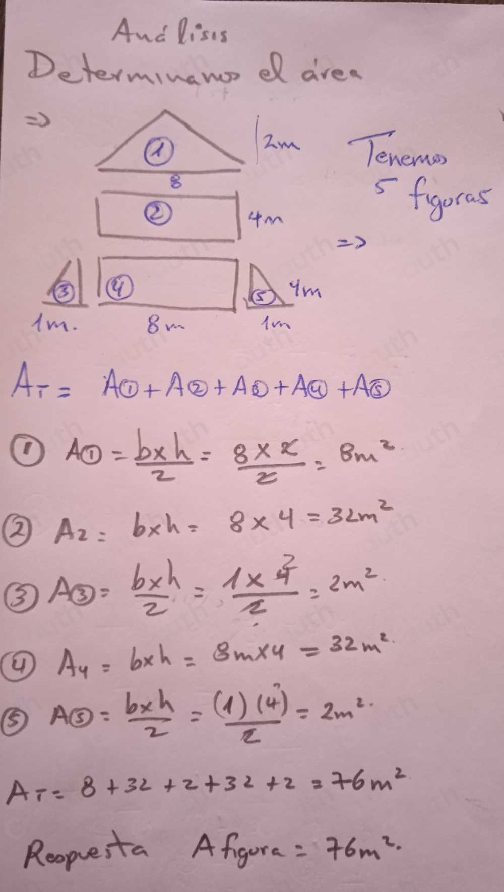 Solved: ÁREAS DE FIGURAS COMPUESTAS El área de una figura compuesta es ...