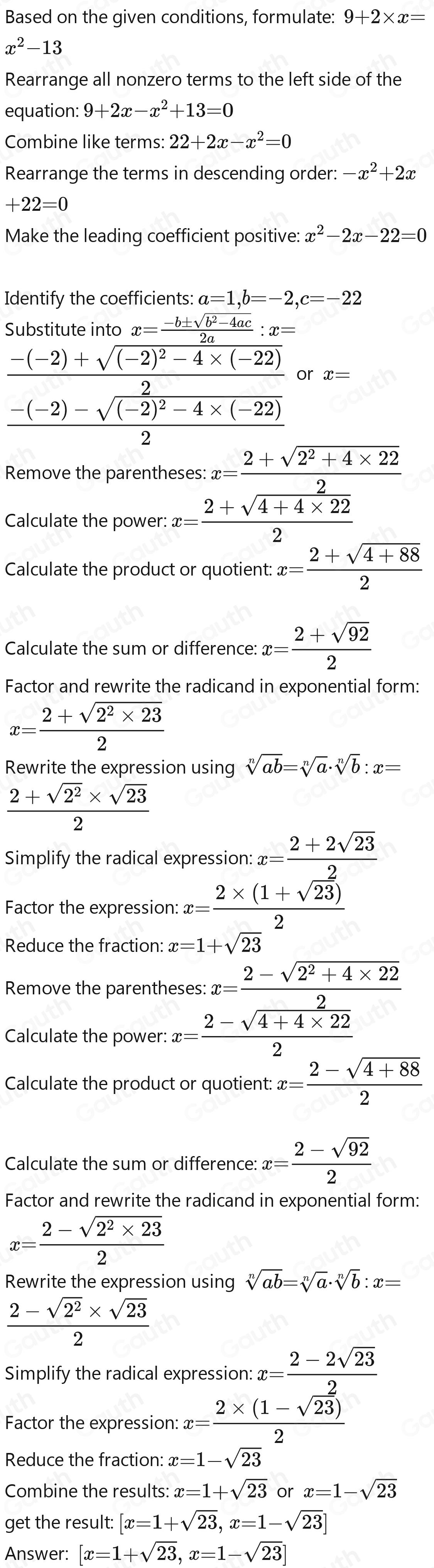 Solved: What is the number given that nine more than twice a number is equal to 13 less the ...