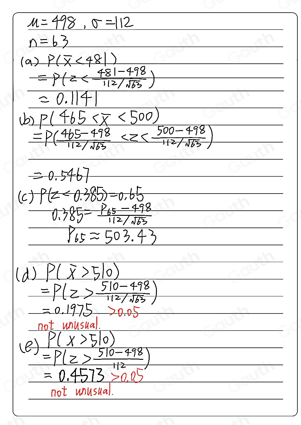 Solved: SAT scores:The mean mathematics SAT score was 498, and the ...