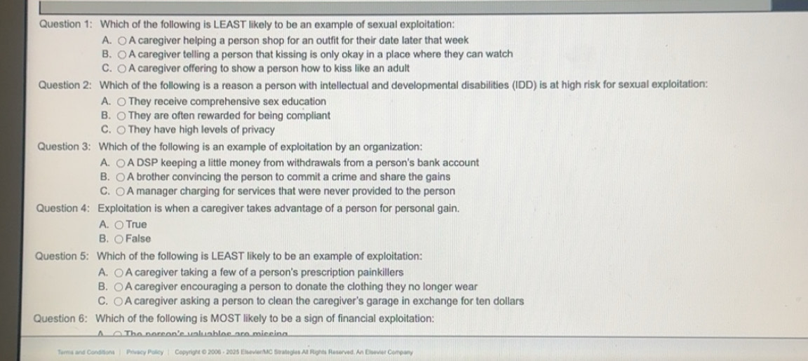 Solved: Which of the following is LEAST likely to be an example of ...